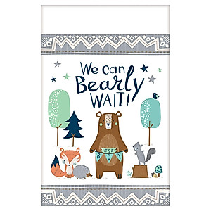 Bearâ€‘ly Wait Design Paper Table Cover-1pc