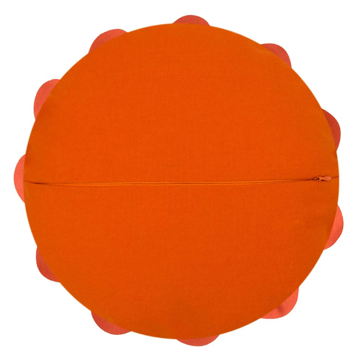 JWH Round Flower Pillow Cover Decorative Floral Pillow Case Round Cushion Hand Crafted Pillowcase for Bedroom Bed Couch Living Room 14 Inch Orange