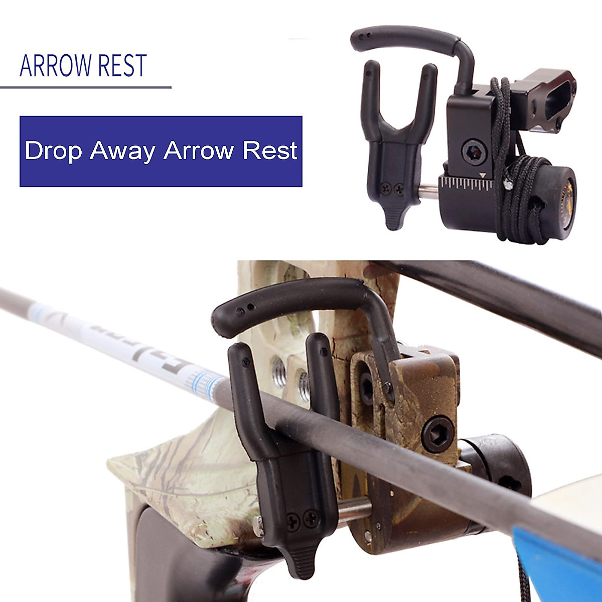 Archery Drop Away Arrow Rest Aluminum Alloy Arrow Rest for Compound Bow Hunting Accessory Right Hand Left Hand (Left, Camo)