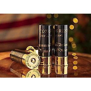 Old Southern Brass 12 Gauge Shot Glasses Set of 4 - In Congress July 4 1776 Declaration of Independence Patriotic Shot Glass