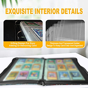 sabermaster Trading YGO Card Binder, Fits 900 Cards Card Collector Album Holder,with 50 Removable Sleeves Toys Gifts for Boys Girls