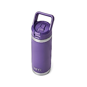 YETI Rambler 18 oz Bottle, Vacuum Insulated, Stainless Steel with Straw Cap, Peak Purple