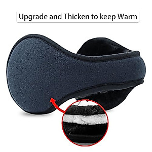 Winter Men Earmuffs, Big Size Foldable Polar Fleece Ear Warmers Women Adjustable Ear Muffs for Outdoor Activities (Brown)