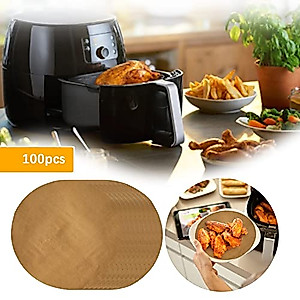Air Fryer Tray for Oven Air Fryer Paper Steaming Pad Baking Barbecue Snack Bread Paper Oil Proof Paper Avoid Stick Paper 20cm100 Sheets of Parchment Paper Air Fryer Trays for Full Size Oven
