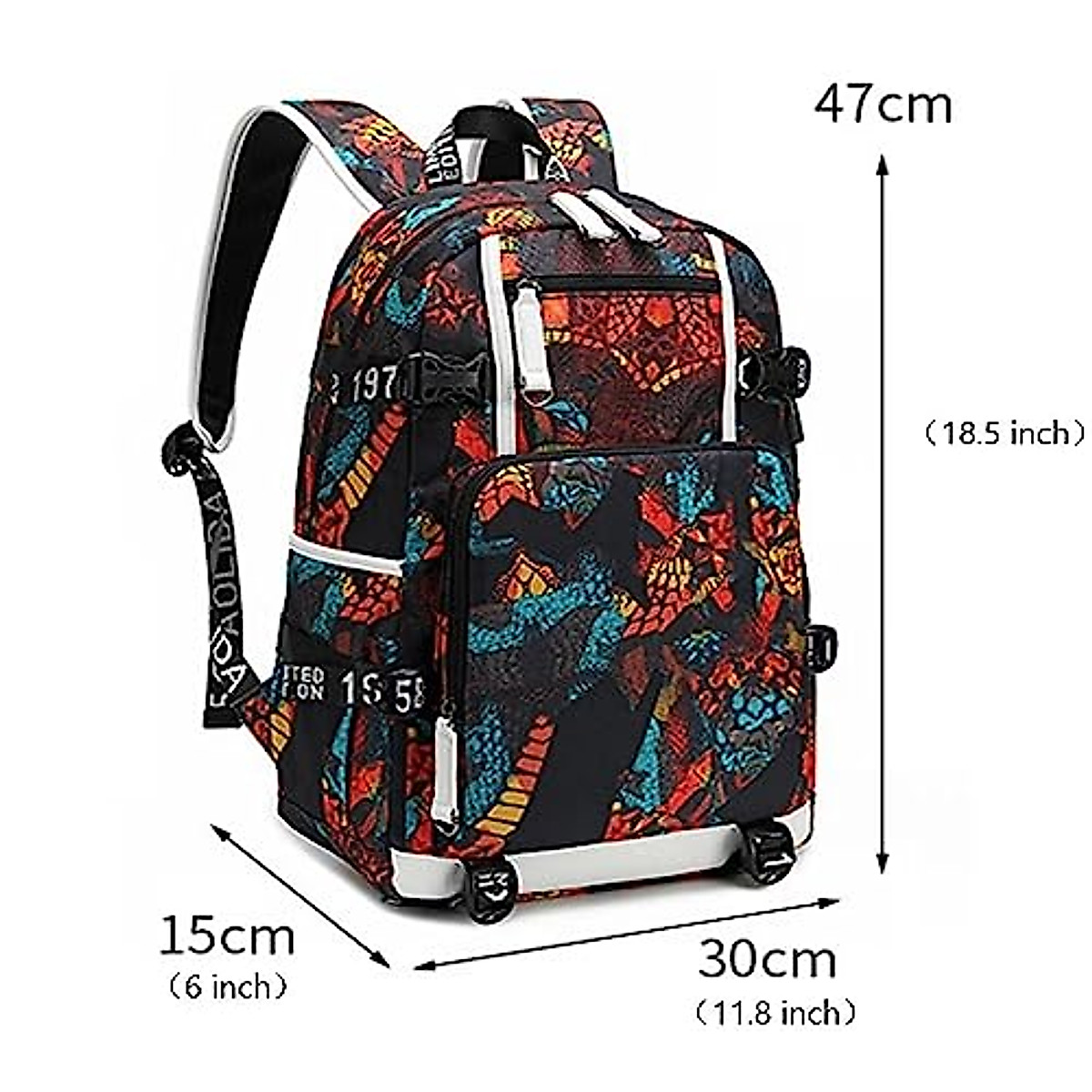 fanwenfeng Basketball Player Star Antetokounmpos Multifunction Backpack Travel Student Backpack Fans Bookbag For Men Women (Style 2)