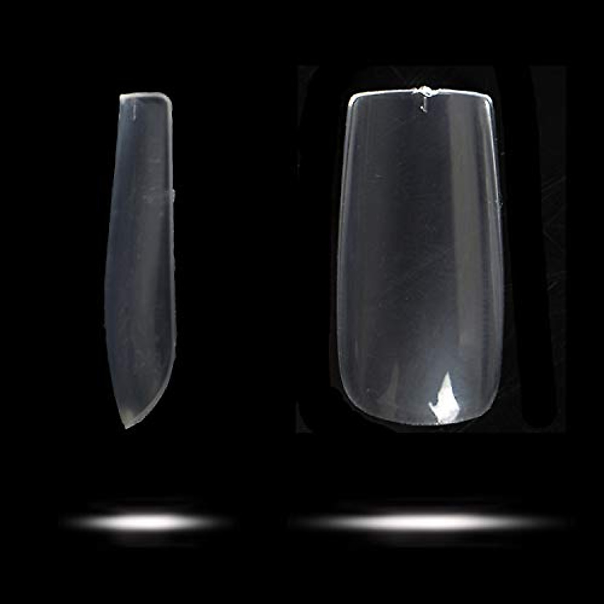 Clear Fake Full Cover Nails - Square Shaped Acrylic Nails BTArtbox 500pcs False Nail Tips with Case for Nail Salons and DIY Nail Art, 10 Sizes