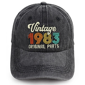 41th Birthday Decorations for Men Women, Turning 41 Years Old Party Supplies Baseball Cap, Adjustable Embroidered Vintage 1983 Hat Original Parts, Funny Birthday Gifts for Mom Dad Wife Husband Friends