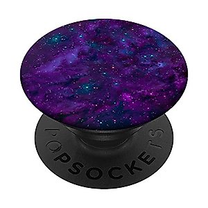 Cell Phone Button Holder Pop Out Grip Purple Nebula Galaxy PopSockets PopGrip: Swappable Grip for Phones & Tablets