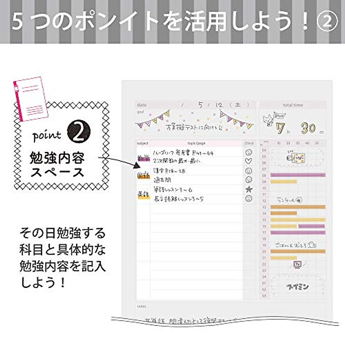 Kokuyo Campus Study Planner Notebook, Daily Ruled, A5, Mint Green, for 63 Days, Japan Import (NO-Y82MD-G)