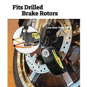 Zlirfy Motorcycle Alarm Disc Brake Lock,Waterproof Motorcycle Security Alarm Padlock,110db Alarm Sound Anti-Theft Security Wheel Disc Lock with Reminder Cable Keys and Carry Pouch