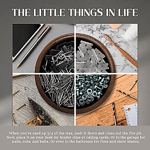 Dough Bowl Candle Company Candles for Men - 6.2" x 3" Firepit Metal Mens Candle, Mahogany Teak Scented Candles for Men, Multipurpose Wooden Wick Candles for Bedroom or Man Cave, 50 Hour Burn Time