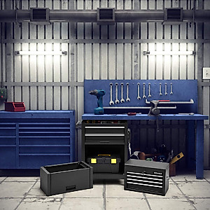 IRONMAX 6-Drawer Tool Cabinet on Wheels, Lockable 3 in 1 Heavy Duty Toolbox Organizer w/ 4 Universal Wheels & Hooks, Detachable Metal Tool Chest for Garage, Warehouse, Repair Shop (Black)