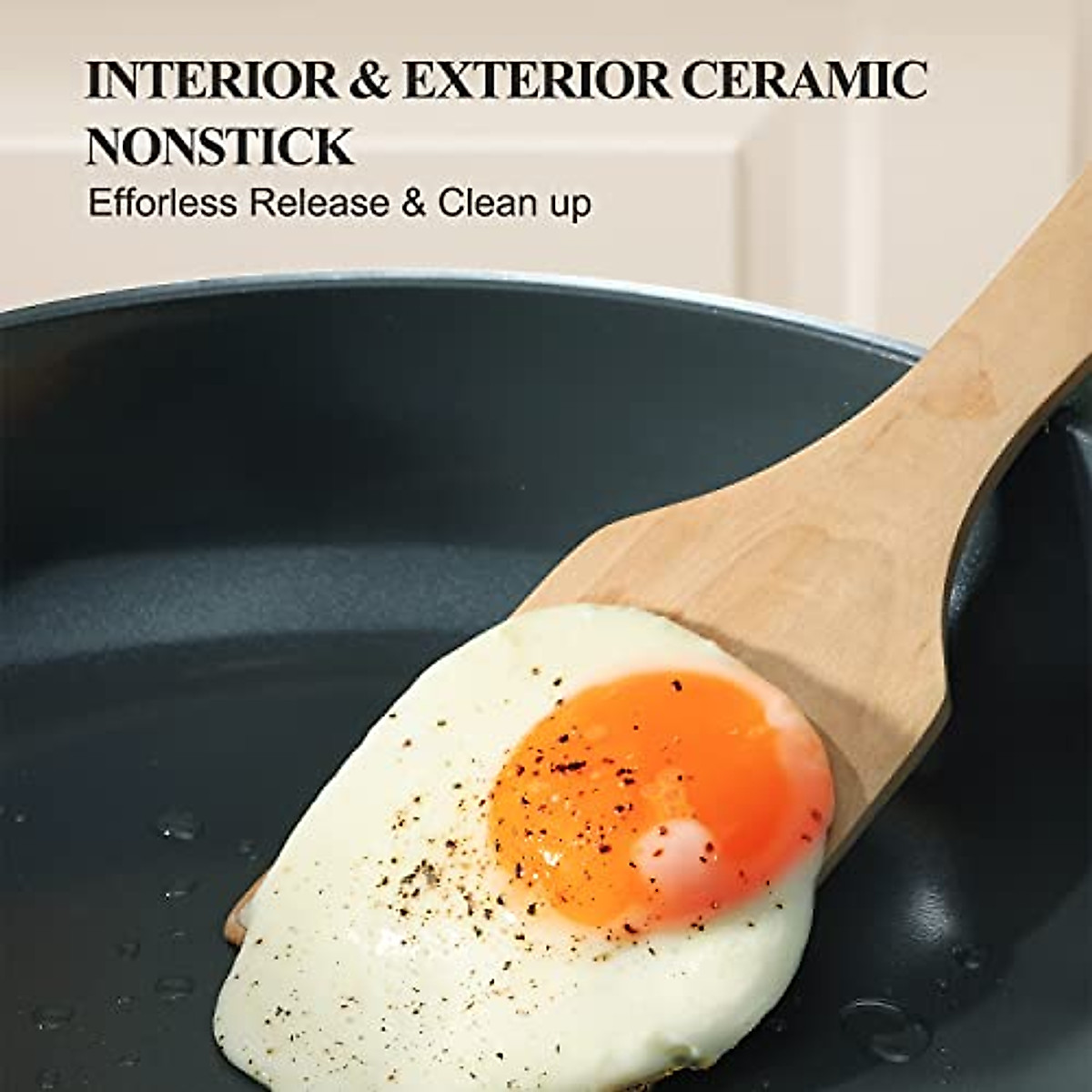 PRICUSIS Nonstick Ceramic Frying Pan, Non Toxic Nonstick Pan Skillet, Healthy Egg Pan Nonstick Omelet Pan Chef's Pan, PTFE PFOA & PFAS Free, Induction Compatible 8 Inch