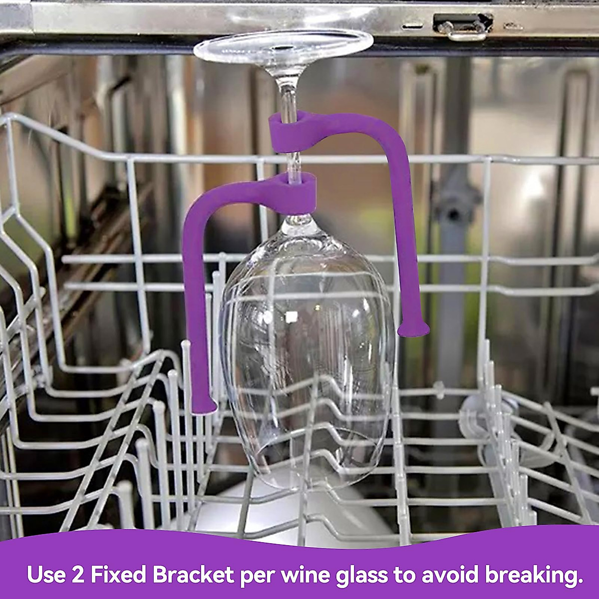 Tether Silicone Dishwasher Attachment, 8Pcs Silicone Stemware Saver Flexible Tether Goblet Holder Safer Wine Glass Dishwasher Protector Wine Glass Fixed Bracket Adjusted Goblet Holder for Home Bar