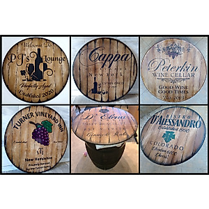 Personalized Table Top Inspired by Old Wine Barrels, Living Room Home Bar Man Cave Wood Furniture, Custom Gifts, Size 16/20/24/30/36/40/42/46 Inch