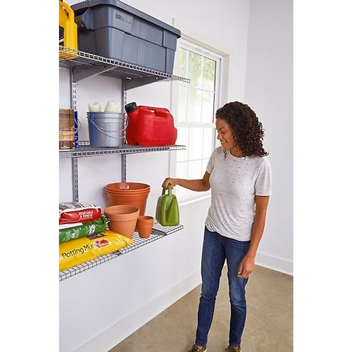 Rubbermaid Fasttrack Rail Storage 48"x16" 3-Shelf Kit, 350 lbs. Per Shelf, for Home/Garage/Shed/Workshop Organization