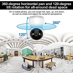 WiFi Camera Indoor Security Camera 2K 5GHz & 2.4GHz 360°Wireless WiFi Cameras for Baby/Elder/Dog/Pet Motion Detection, Audible Alarm, Easy Installation, Compatible with Alexa (1Pcs)