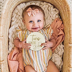 Winnie Baby Monthly Milestone Marker Discs Baby Announcement Sign Newborn Sign For Photo Prop Baby Shower Nursery Gift（16PCS）