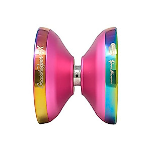 Duncan Toys 9268SE-Y Grasshopper GTX Unresponsive Yo-Yo, Expert Level Yo-Yo, Stainless Steel, Hot Pink/Rainbow, 1 Yo-Yo