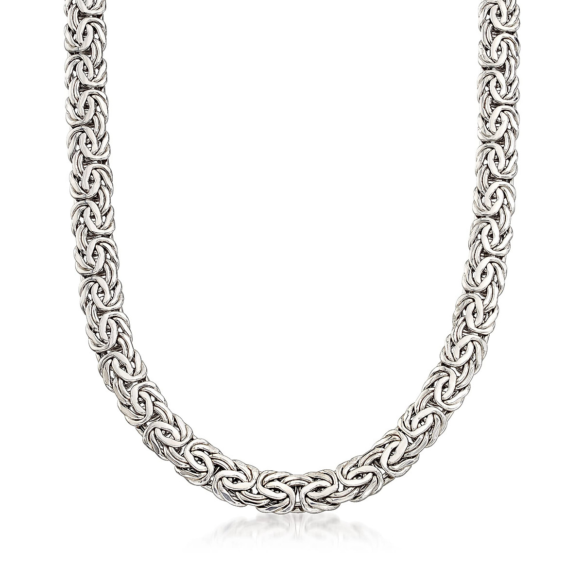 Ross-Simons Sterling Silver Byzantine Necklace With Black Onyx. 16 inches