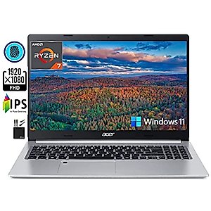 Acer 2022 Newest Aspire 5 Slim 15.6" FHD IPS Laptop, Quad-Core AMD Ryzen 7 3700U (Upto 4GHz), Radeon Graphics, 16GB RAM, 1TB PCIe SSD,WiFi 6, Webcam, Backlit KB, FingerReader, Win 11+MarxsolCables
