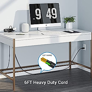 DEWENWILS Desk Clamp Power Strip, Desktop Power Station with 3 AC Outlets(15A/1800W), 2 USB Ports, Desk Mount Power Outlet for Home, Office, 6Ft 14/3C SJT Extension Cord