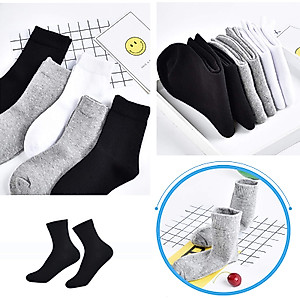 JAMEGIO 10 Pairs Boys Athletic Socks Toddler Boys Girls Breathable Soft Cotton Socks(2-4T)