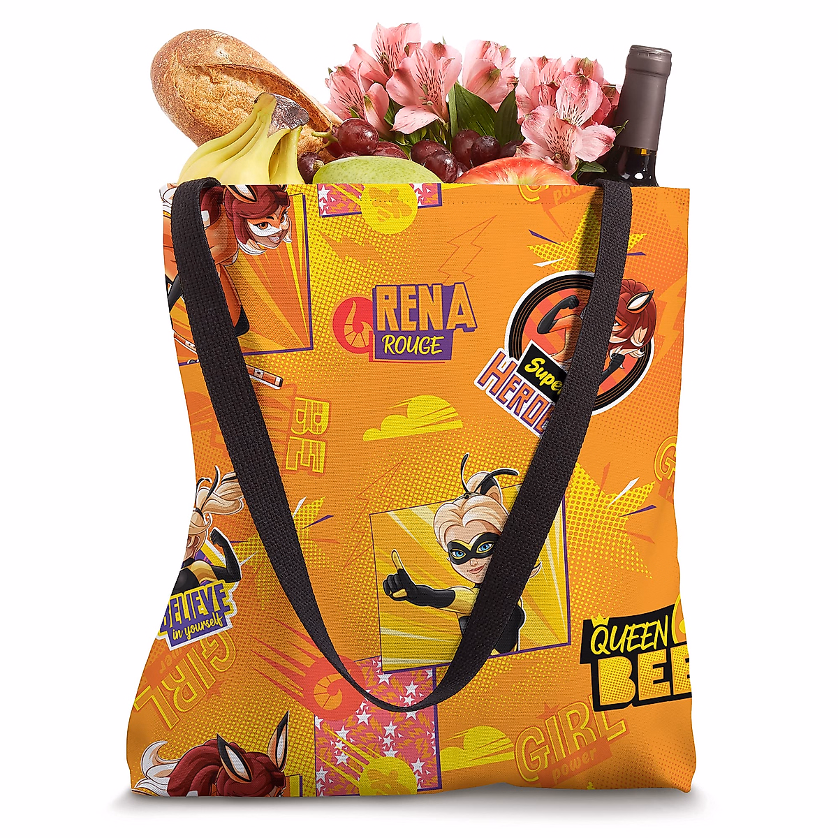 Miraculous Collection Iconic Queen Bee and Rena Rouge Tote Bag