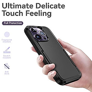 Hsefo Designed for iPhone 14 Pro Max Case, Heavy Duty Protection Shockproof Dropproof Dustproof Anti-Scratch Cover Protective Phone Case for iPhone 14 Pro Max -Black