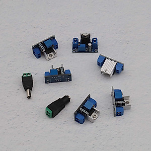 LM317 DC-DC Buck Converter Adjustable Regulator Power Supply Modules with Female Male DC Connector 8Pcs