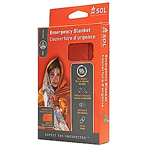 S.O.L. Survive Outdoors Longer Emergency Blanket, Model Number: BMC0140-1222