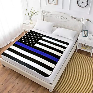 Infinity Republic - Thin Blue Line Soft Fleece Throw Blanket - 50x60 Perfect for Living Rooms, bedrooms, Kids' Rooms, Outdoors!