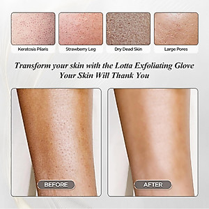 LOTTA Exfoliating Glove 3 Pcs Exfoliator Mitt Body Scrub 120D 150D 250D Shower Body Scrub Mitts Deep Skin for Cleanse Dead or Dry Skin 100% Viscose Fiber Suitable for Men and Women Black Gray White