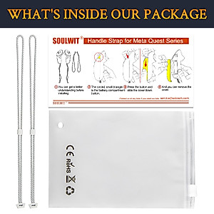 SOULWIT Professional Replacement Wrist Straps (2 Pcs) for Oculus Quest3, Durable & Adjustable Controller Hand Straps for Meta Quest 3S, Easy DIY Installation - White