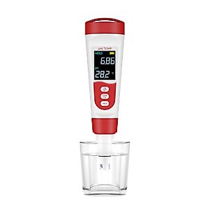 meross PH Meter, Digital PH Meter for Water Hydroponics with ATC, IP67 PH/Temp 2 in 1 Tester Pen with 0-14 PH Measurement Range, 0.01PH High Accuracy Mini Pen for Pool, Drinking Water and Aquarium