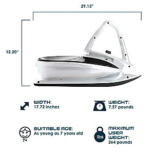 Gizmo Riders Skidrifter by Plastkon Snow Slope Racer Snow Sled for Kids or Adults with Advanced Manual Stability Program Button in Pink