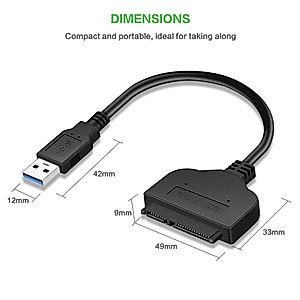Valuegist SATA to USB 3.0 Adapter Cable for 2.5” SATA III Hard Drive, Converter for 2.5" SSD/HDD (NOT Support 3.5" HDD)