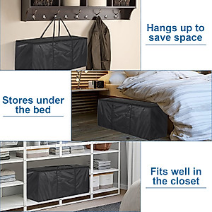 ‎GARPROVM Garden Cushion Storage Bag, 420D Oxford Fabric Waterproof Storage Bags Extra Large Outdoor Cushion Storage Bag with Handle Zipper — Extra Large Storage Bags (173x51x76 cm, Black)