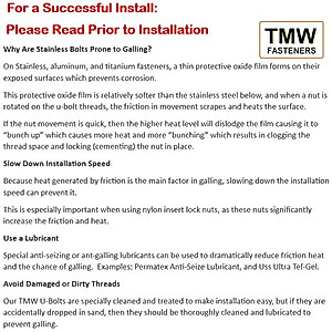 (4) Stainless Steel Square U-Bolts Boat Trailer 1/2" D x 3 1/16" W x 4 5/16" L (One Pack)