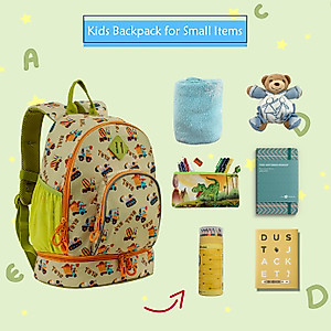 HAPPYSUNNY Toddler Backpack and Lunch Box Set for Boys 2-in-1 Machineshop Truck Kids Backpack and Insulated Lunch Bag Compartment