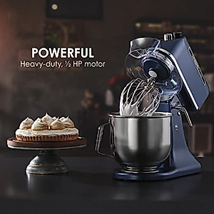 Waring Commercial Planetary 7 Quart Large Stand Mixer | Tilt Head | Countertop Chef Professional Restaurant Industrial Grade | Stainless Steel Bowl | Bakery Bread Dough | WSM7L | 1/2 HP 120V, Blue