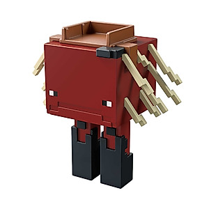Mattel Minecraft Craft-A-Block Strider Figure, Authentic Pixelated Video-Game Characters, Action Toy to Create, Explore and Survive, Collectible Gift for Fans Age 6 Years and Older