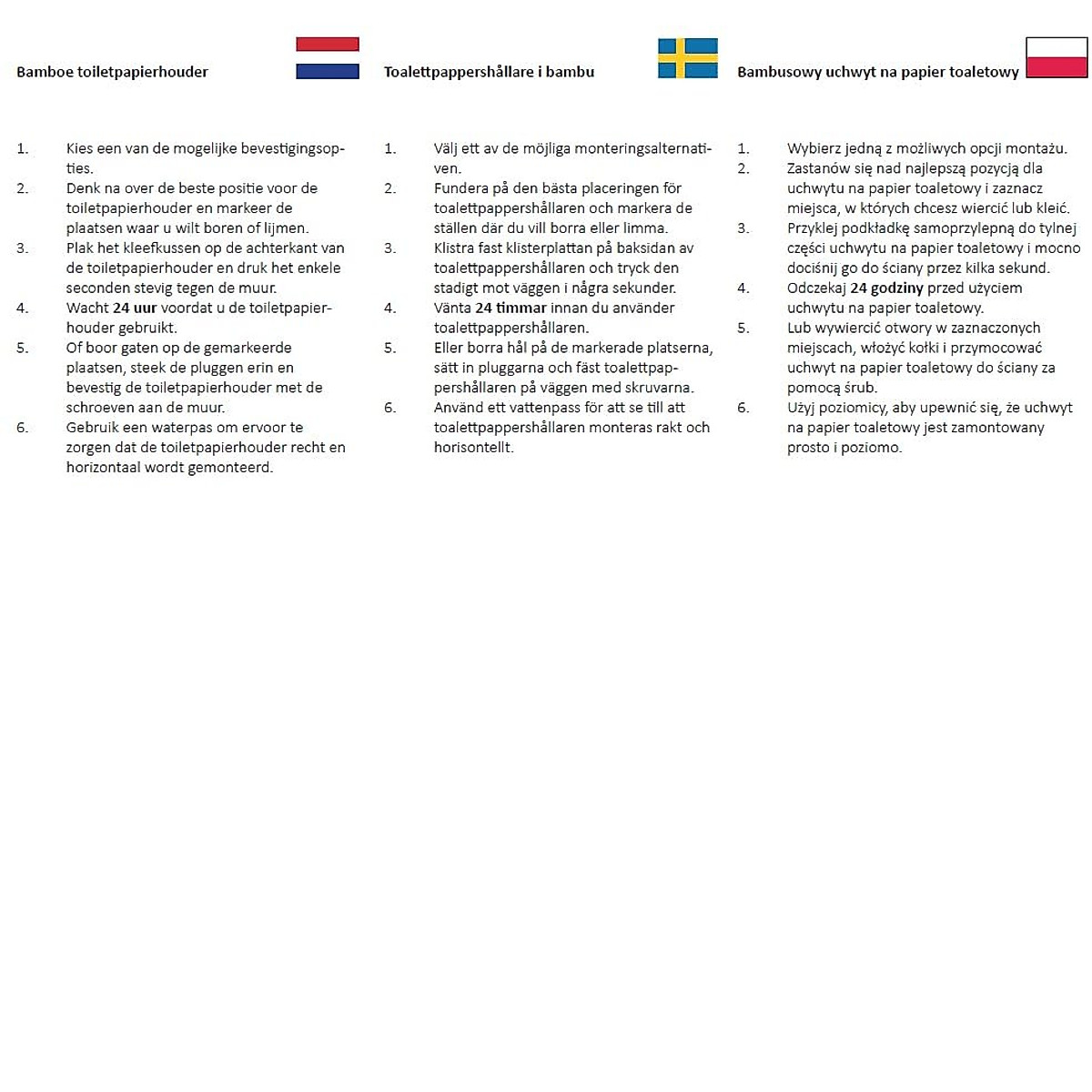 ECENCE 1x Wooden Toilet Paper Roll Holder Wall Mounted Without Drilling Natural Bamboo Toilet Roll Holder Ecological Toilet Paper Dispenser