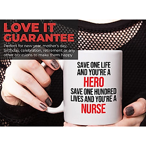 Bubble Hugs Nurse Coffee Mug 11oz White - Save one and you’re - Labor Clinical Certified Nursing Assistant Surgical Emergency Oncology Practitioner