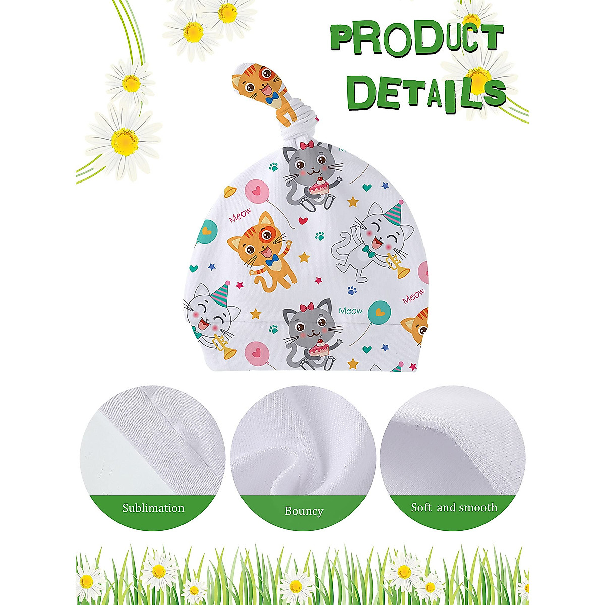 Newborn Baby Hats Mittens Set Blank Sublimation Infant Baby Hats White Newborn Beanie Soft Mittens for 0-12 Months (15)