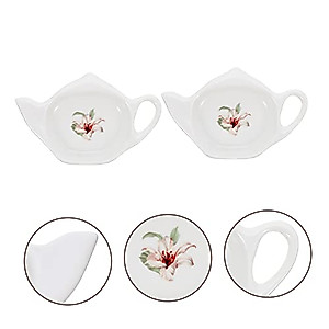 KICHOUSE 2pcs Tea Bag Saucer Ring Tray for Jewelry Keychain Holder Condiment Holder Tea Bag Holder for Cup Tea Bag Storage Tray Appetizer Plates Small Teabag Coasters Tea Coasters Container