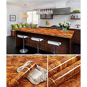 GLOW4U Waterproof Marble Granite Look Contact Paper Kitchen CounterTop Backsplash Table Self Adhesive Film Vinyl Shelf Liner