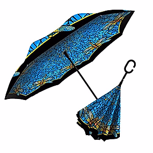 RainCaper Fine Art Reverse (inside-out) Umbrellas (Tiffany Dragonfly)