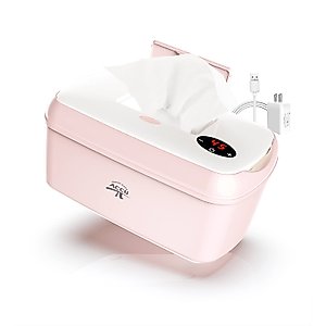 Baby Wipe Warmer : Pink Portable Wipe Dispenser with Top Heating System, LED Display for Accurate Temperature Setting, Diaper Wipe Warmer - Keeps Wipes Warm and Moist for Babies