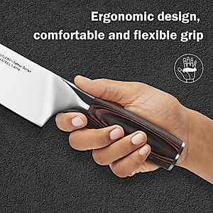 TUO Chef Knife 6 inch - Professional Kitchen Cooking Knife Japanese Gyuto Knives Vegetable Meat and Fruit - German HC Stainless Steel - Ergonomic Pakkawood Handle - Osprey Series with Gift Box